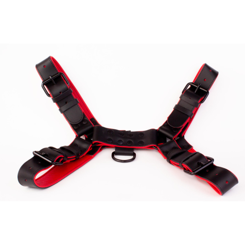 Titan Robuster BDSM Harness Red BLACK SAXOS NET LEATHER TV titan-robuster-bdsm-harness-red-black-saxos-net-leather-tv